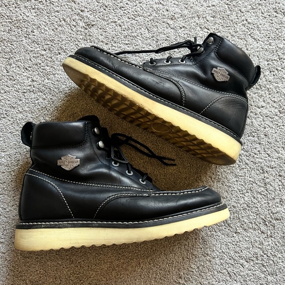 Harley-Davidson | Shoes | Harley Davidson Beau Leather Boots Lace Up ...
